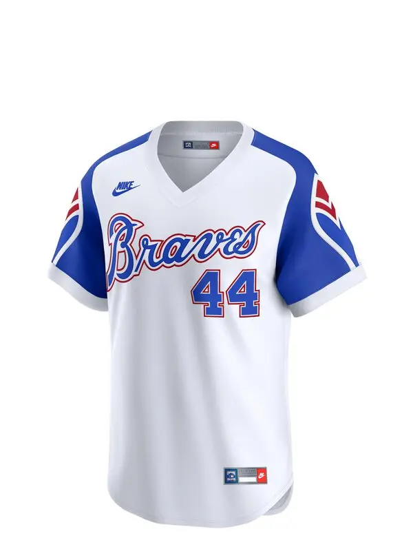 Nike Hank Aaron Atlanta Braves Cooperstown Dri-fit Adv Mlb Limited Jersey - White
