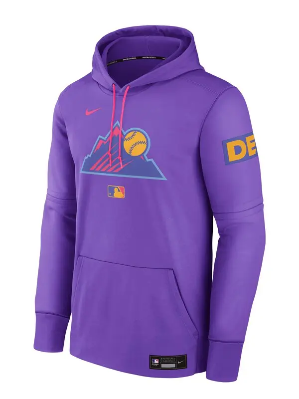 Nike Colorado Rockies City Connect Therma Mlb Pullover Hoodie - Purple