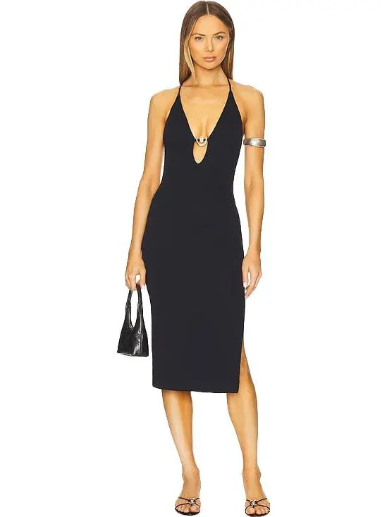 VIX PAULA HERMANNY Isabela Midi Dress - Black