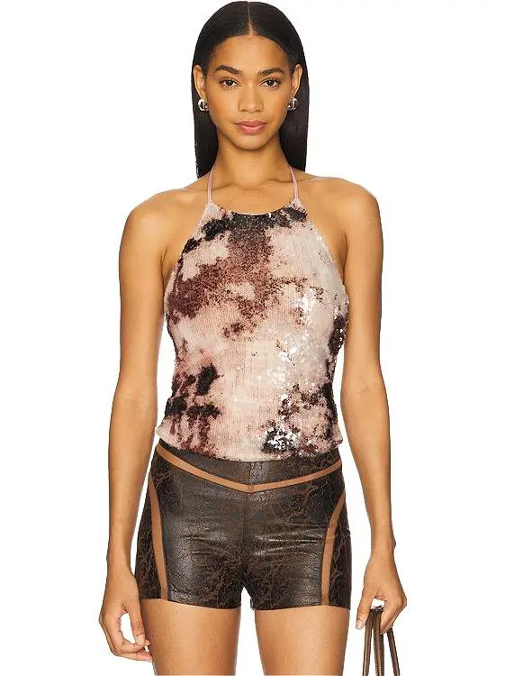 KIM SHUI Sequin Halter Top - Multi