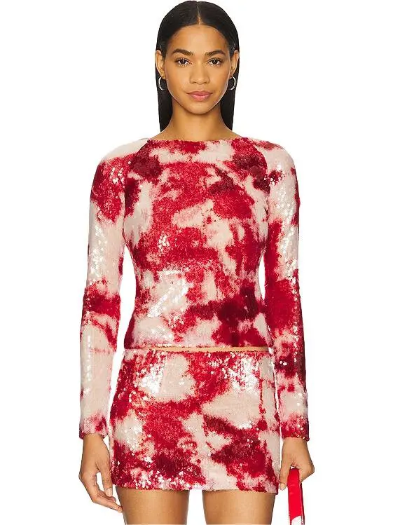 KIM SHUI Sequin Top - Red