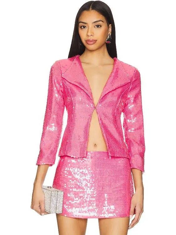 Rezek Sequin Embellished Top - Pink