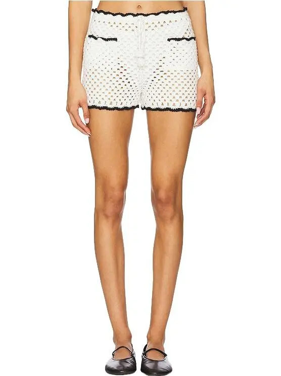 STONE COLD FOX X Holly Hand Crochet Short - Ivory & Black