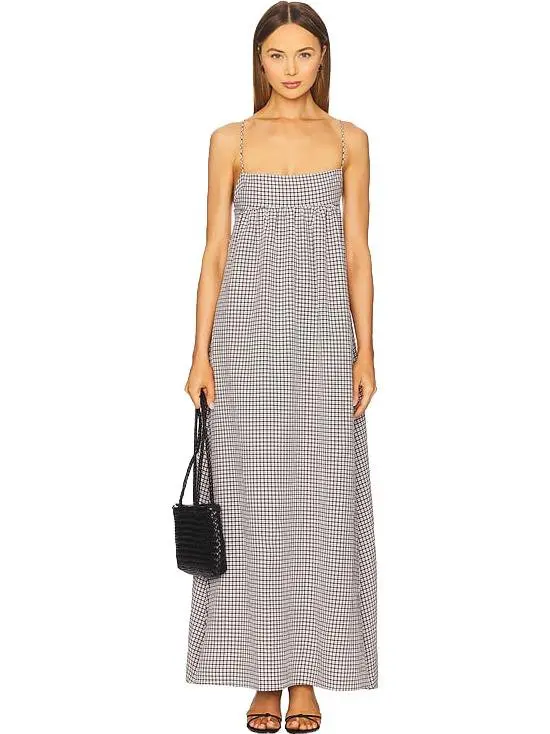STONE COLD FOX X Liz Maxi Dress - Black & White Gingham