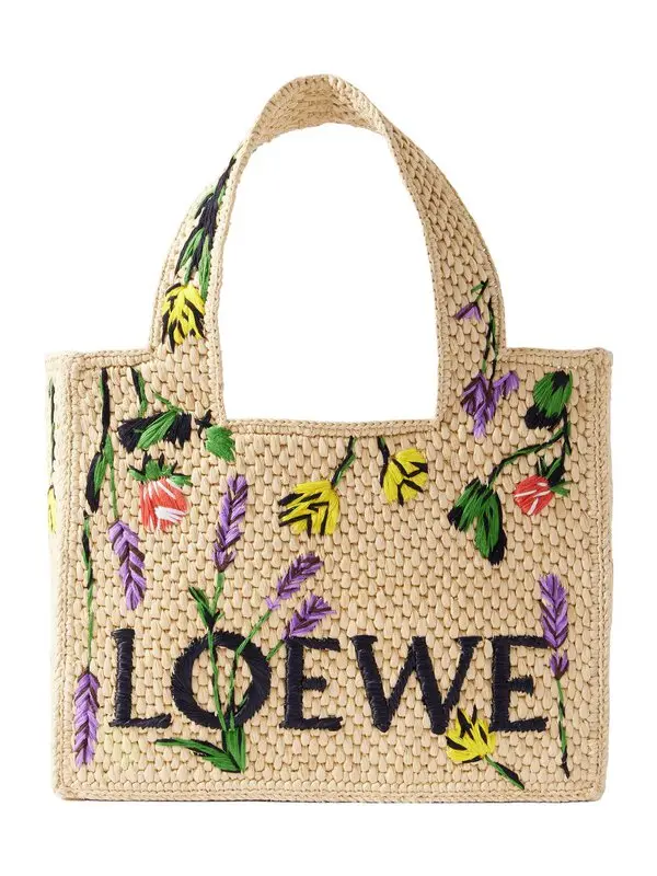 Loewe Small Raffia Tote - Neutrals