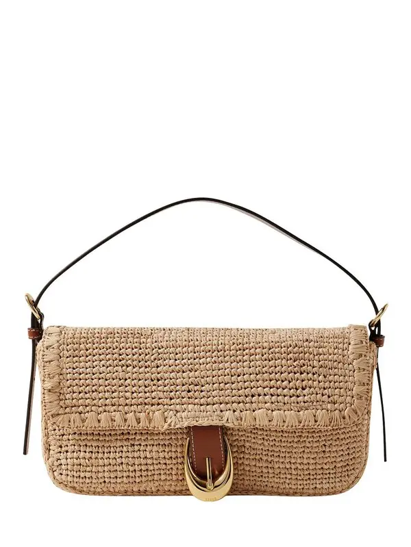 Staud Harlow Raffia Shoulder Bag - Neutrals