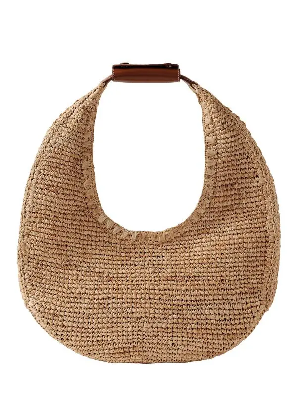 Staud Moon Large Raffia Tote - Neutrals