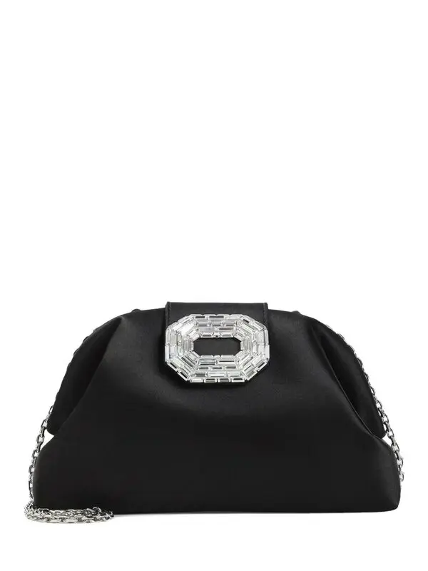 Amina Muaddi Beaded-embellished Clutch - Black