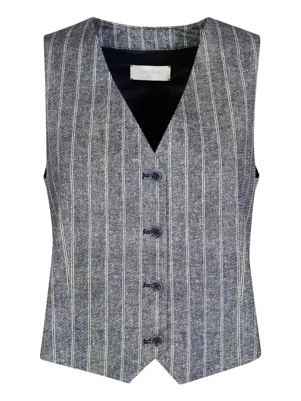 CIRCOLO 1901 Pinstriped Waistcoat - Blue