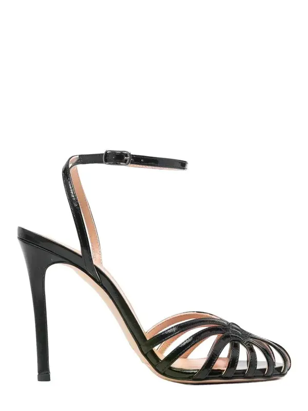 THE SELLER Caged Leather Sandals - Black