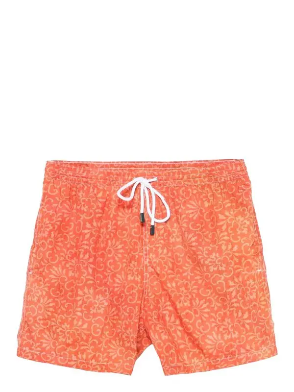 BARBA NAPOLI Floral-print Swim Shorts - Orange