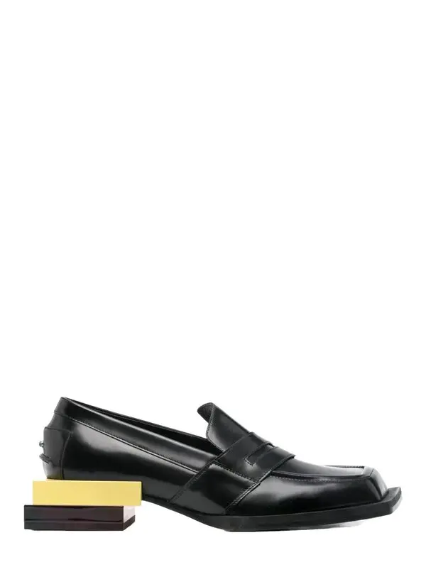 STEVENMA Leather Loafers - Black