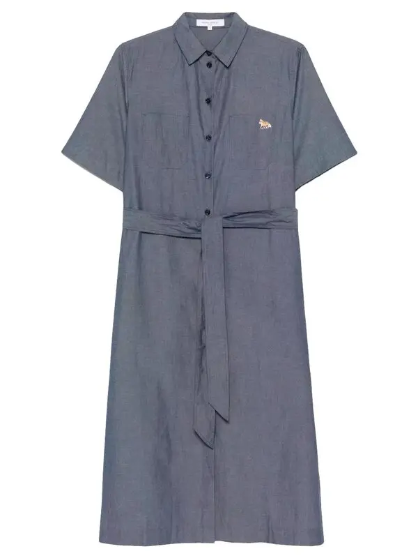 Maison Kitsuné Double-pocket Midi Shirt Dress - Blue