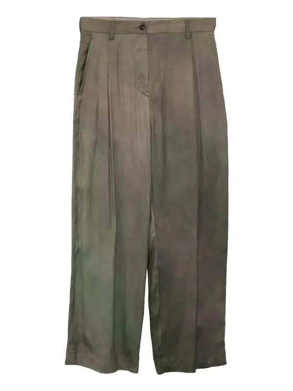 ZIGGY CHEN Collaged Wide Leg Trousers - Green