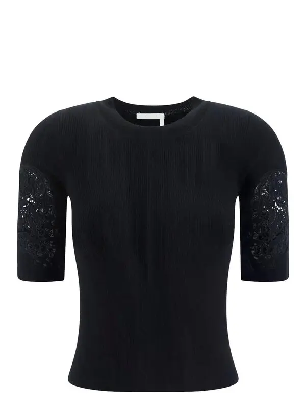 Chloé Embroidered T-shirt - Black