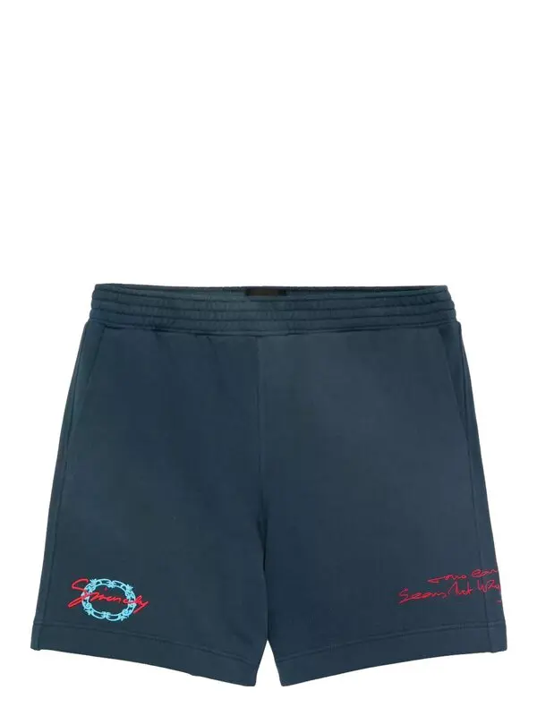 Givenchy Medallion-embroidery Shorts - Blue