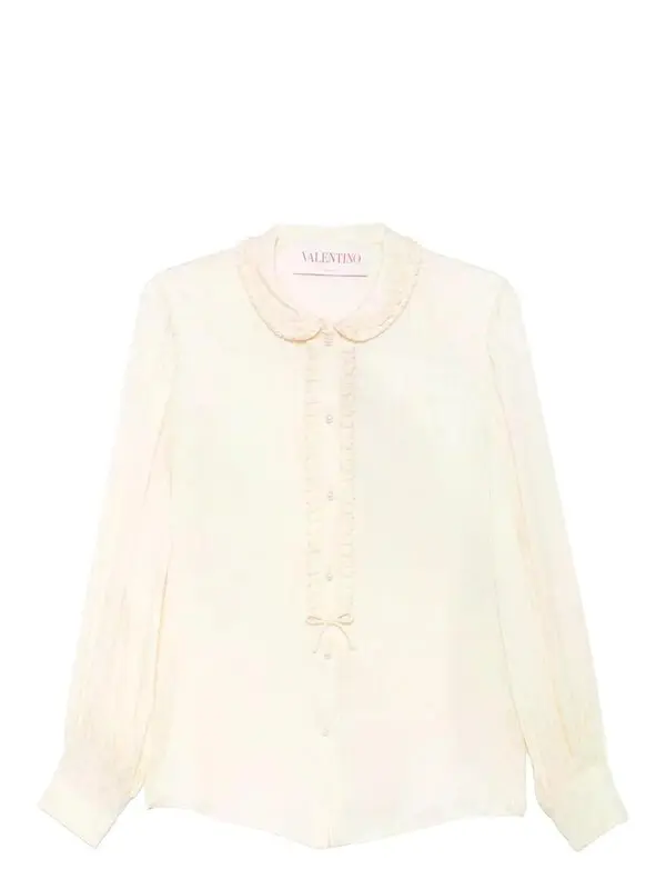 Valentino Garavani Optical-jacquard Shirt - Neutrals