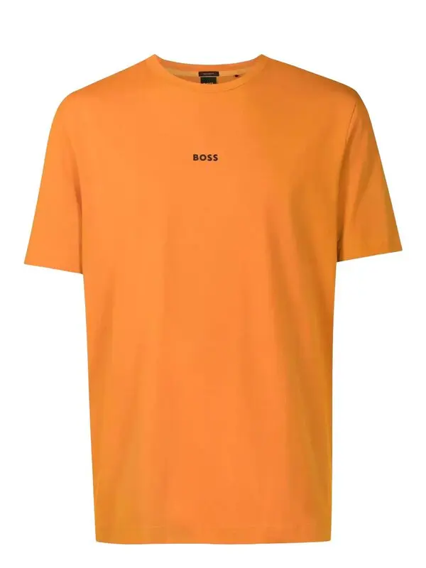 BOSS Logo-print Stretch-jersey T-shirt - Orange