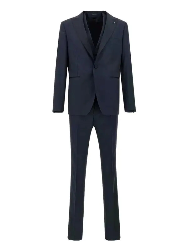 Tagliatore Brooch-detail Three-piece Suit - Blue