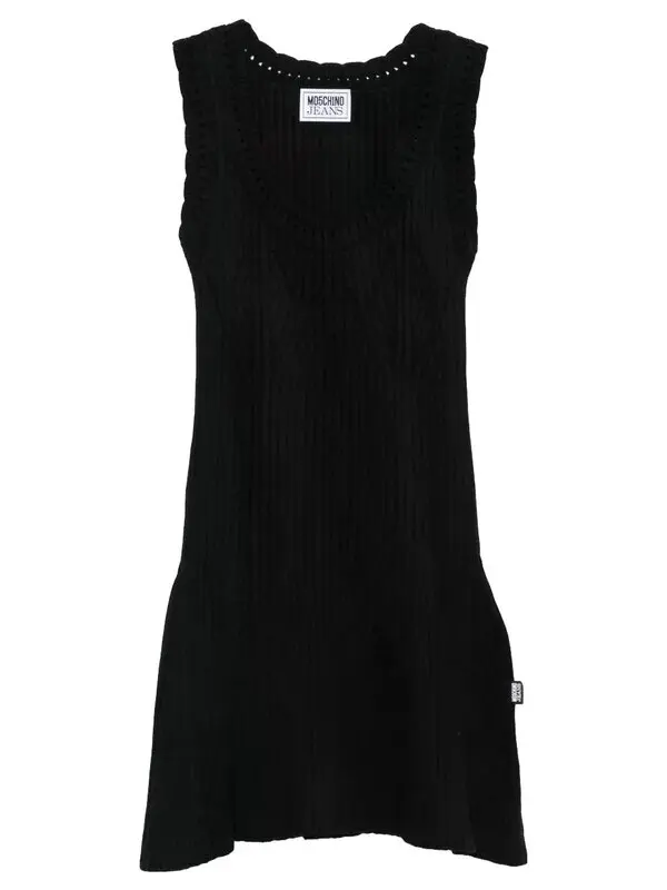 Moschino Ribbed-knit Mini Dress - Black