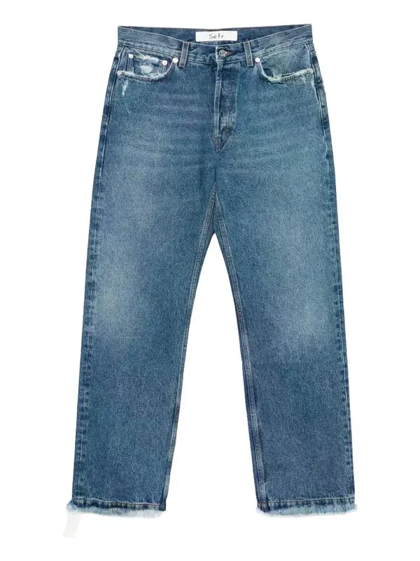 Séfr Frayed-cut Jeans - Blue