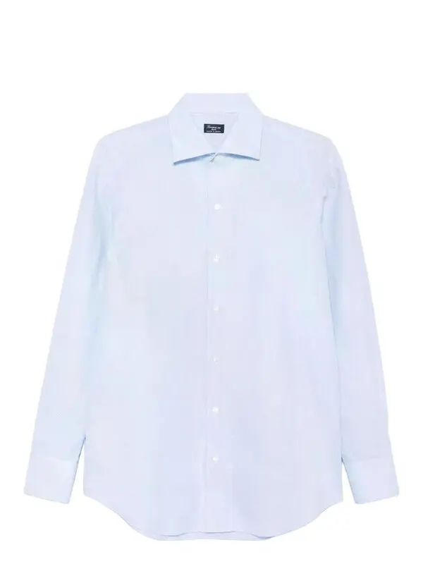 FINAMORE 1925 Micro-pattern Shirt - Blue