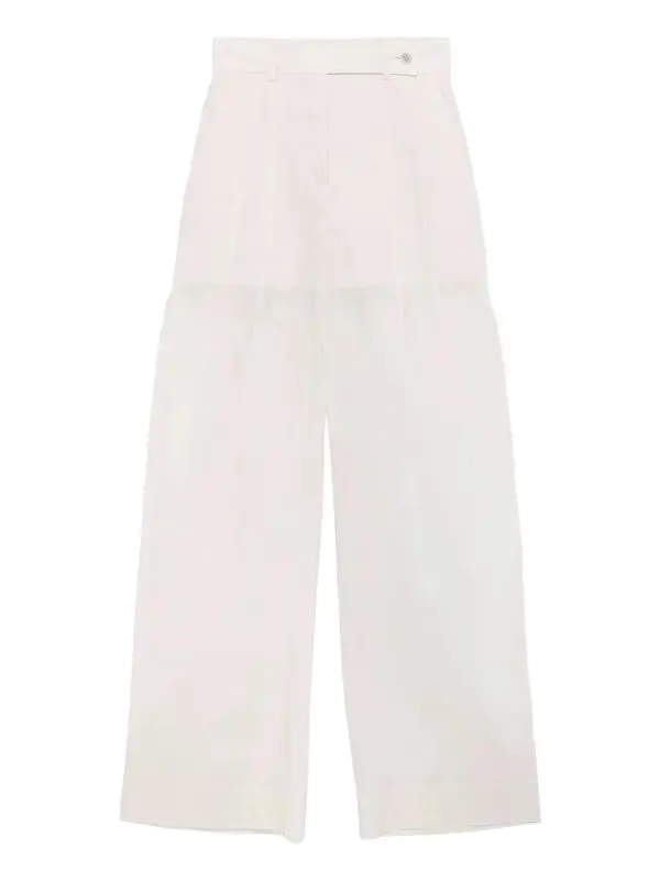 Alberta Ferretti Cotton Trousers - Neutrals