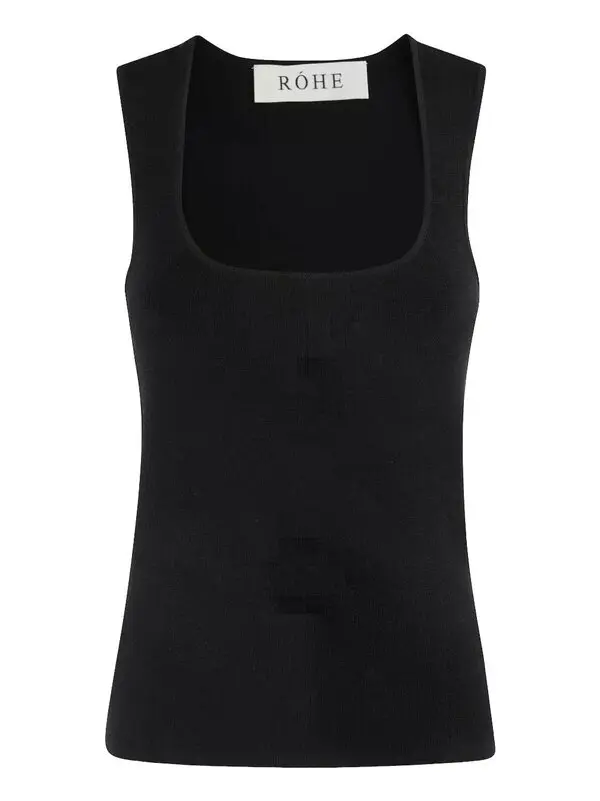 RÓHE Square-neck Top - Black