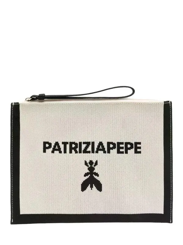 Patrizia Pepe Logo-jacquard Clutch - Neutrals