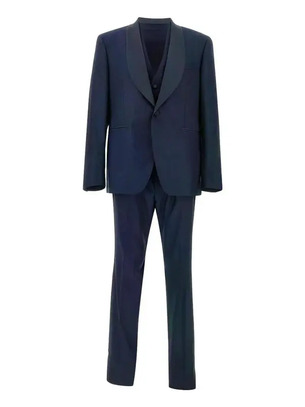 Tagliatore Shawl-lapel Three-piece Suit - Blue