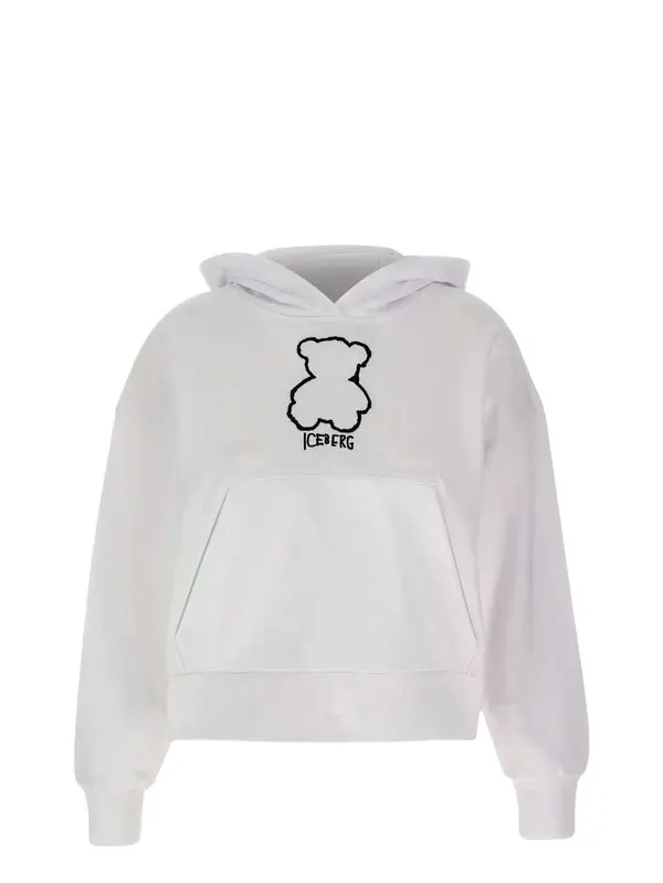 Iceberg Cotton Fleece-back Hoodie - White