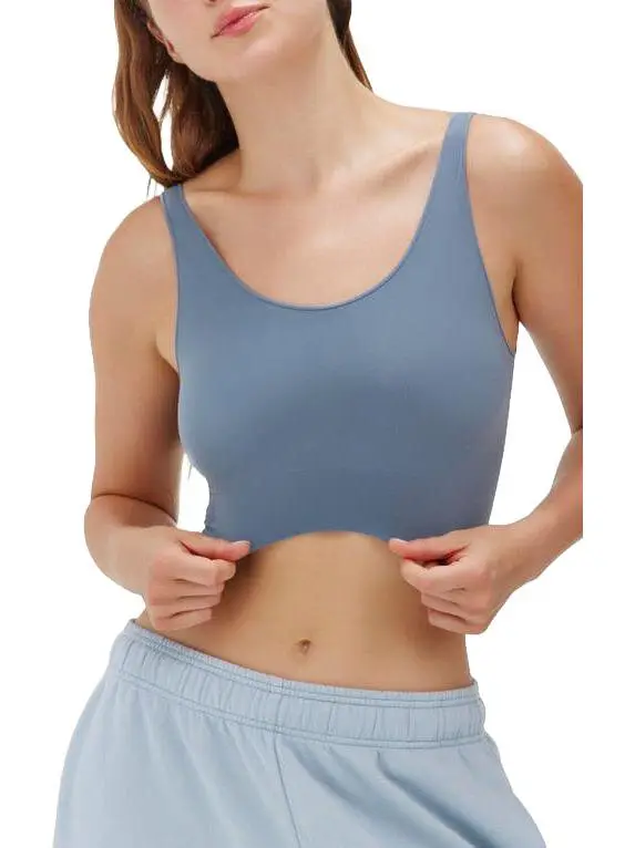 NOODY Noodyskin Seamless Body Smooth Scoop Neck Top - Grey Jeans