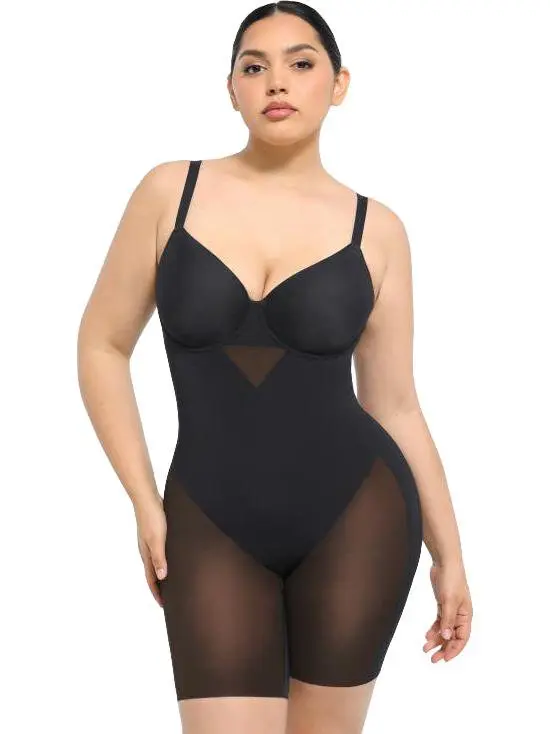 SHAPELLX Airslim Full Coverage Seamless Shaping Bodysuit - Classic Black