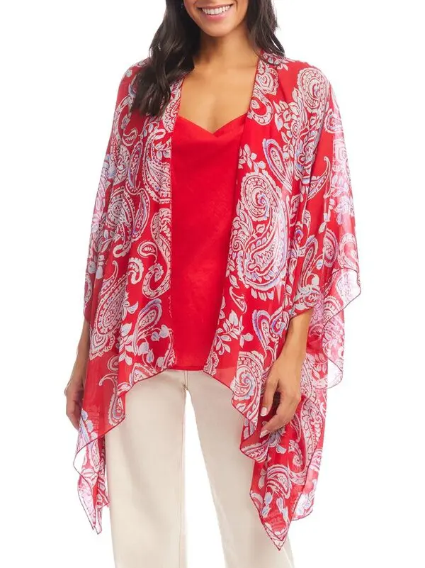 Karen Kane Printed Open Front Jacket - Paisley