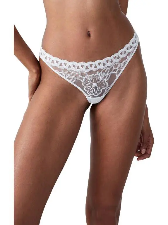 ETAM Patchouli Embroidered Tulle Tanga - Ecru