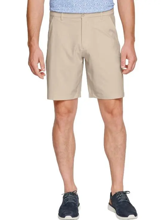 Johnston & Murphy Xc4 Performance Flat Front Shorts - Heather Stone