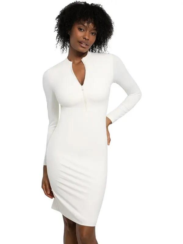 POPILUSH Thermal Shapewear Midi Dress - Creamy White