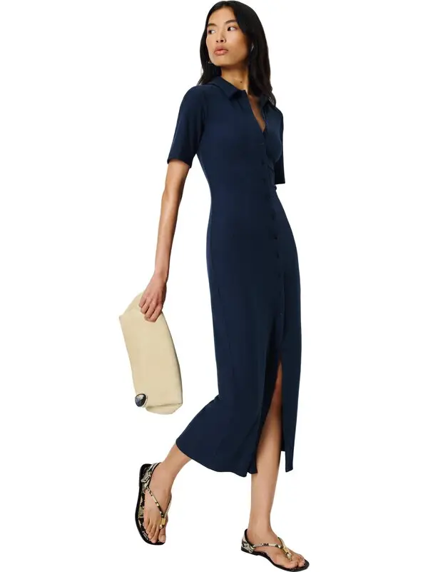 REFORMATION Aiden Knit Midi Dress - Blue
