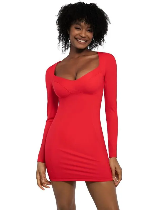 POPILUSH Thermal Shapewear Mini Dress - Bright Red
