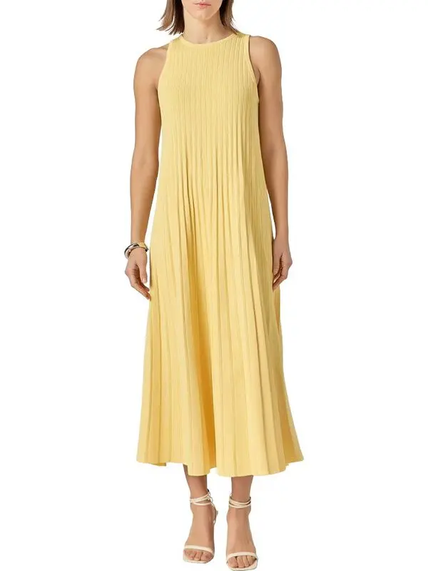 English Factory Pleated Knit Maxi Dress - Butter Yellow