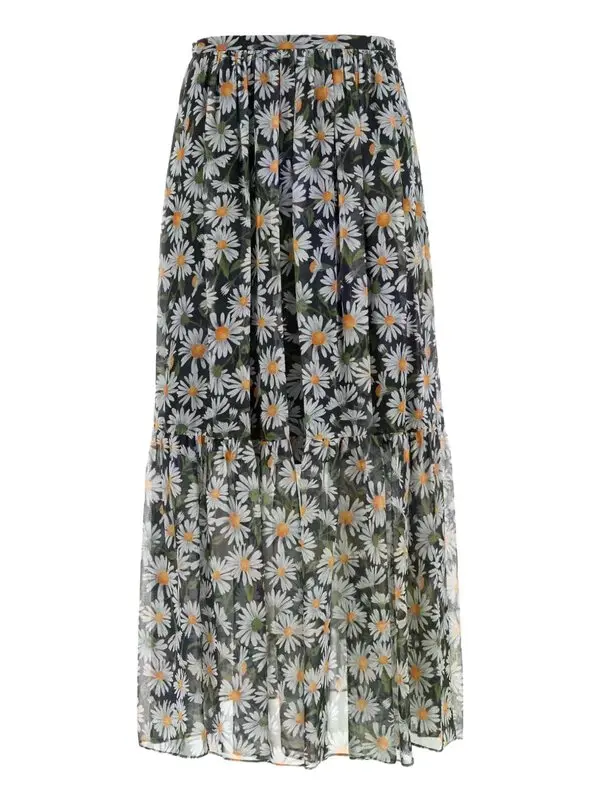 Max Mara Artello Printed Skirt - Black