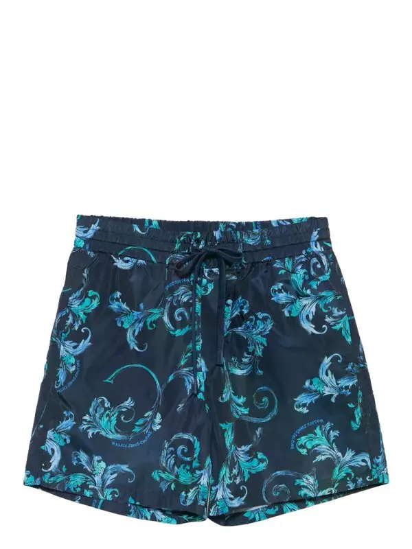 Versace Barocco-print Swim Short - Blue