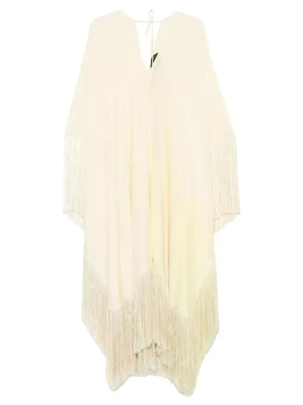TALLER MARMO Fringed Midi Dress - Yellow