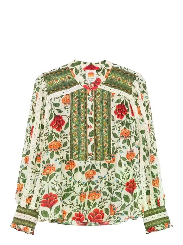 Farm Rio Garden Tapestry Blouse - Green