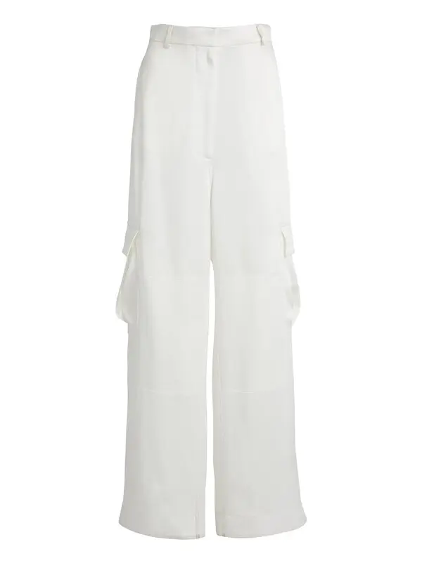 Stella McCartney Mixed Poplin Satin Trousers - Neutral