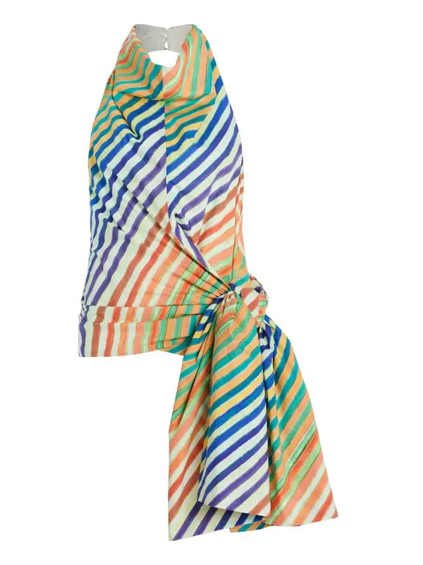 Christopher John Rogers Crayon-d Cotton-poplin Top - Stripe