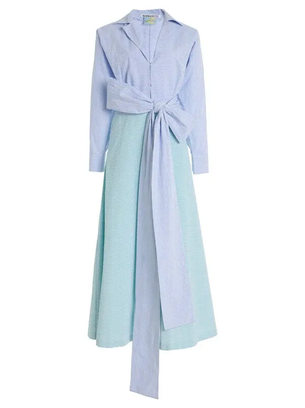Bernadette Clarence Cotton Maxi Shirt Dress - Stripe