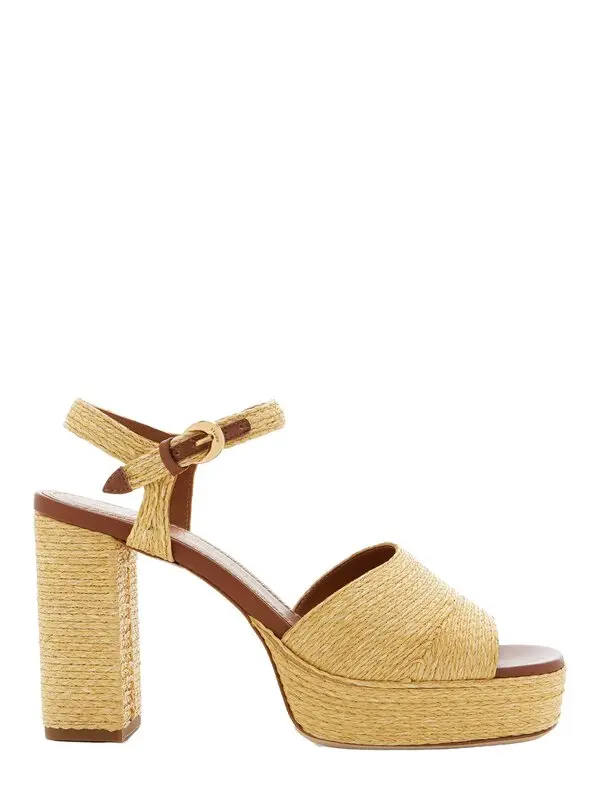Staud Jodie Platform Raffia Sandals - Neutral