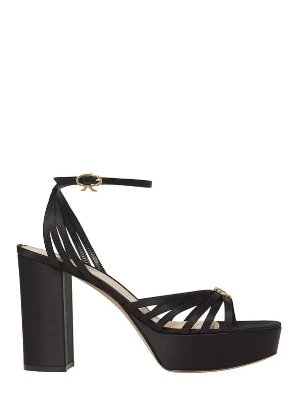 GIANVITO ROSSI Crepe Ankle-strap Platform Sandals - Black