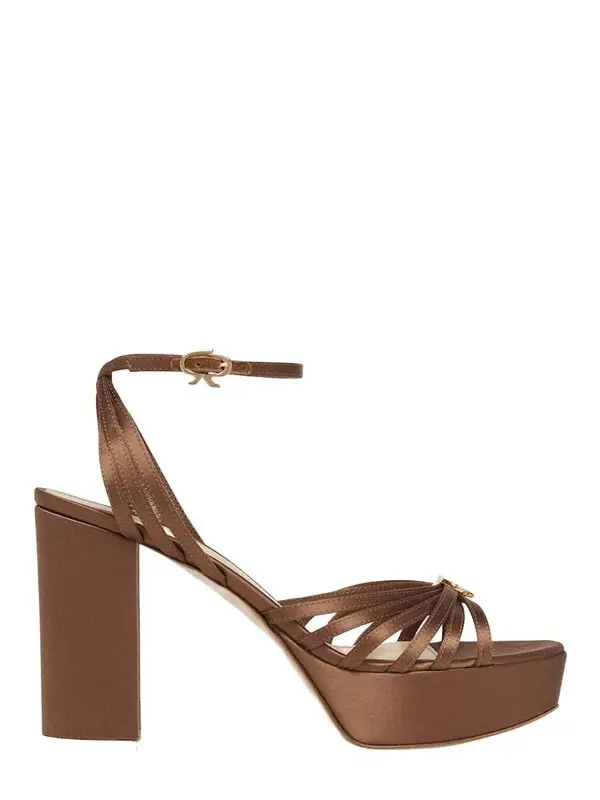 GIANVITO ROSSI Crepe Ankle-strap Platform Sandals - Texas